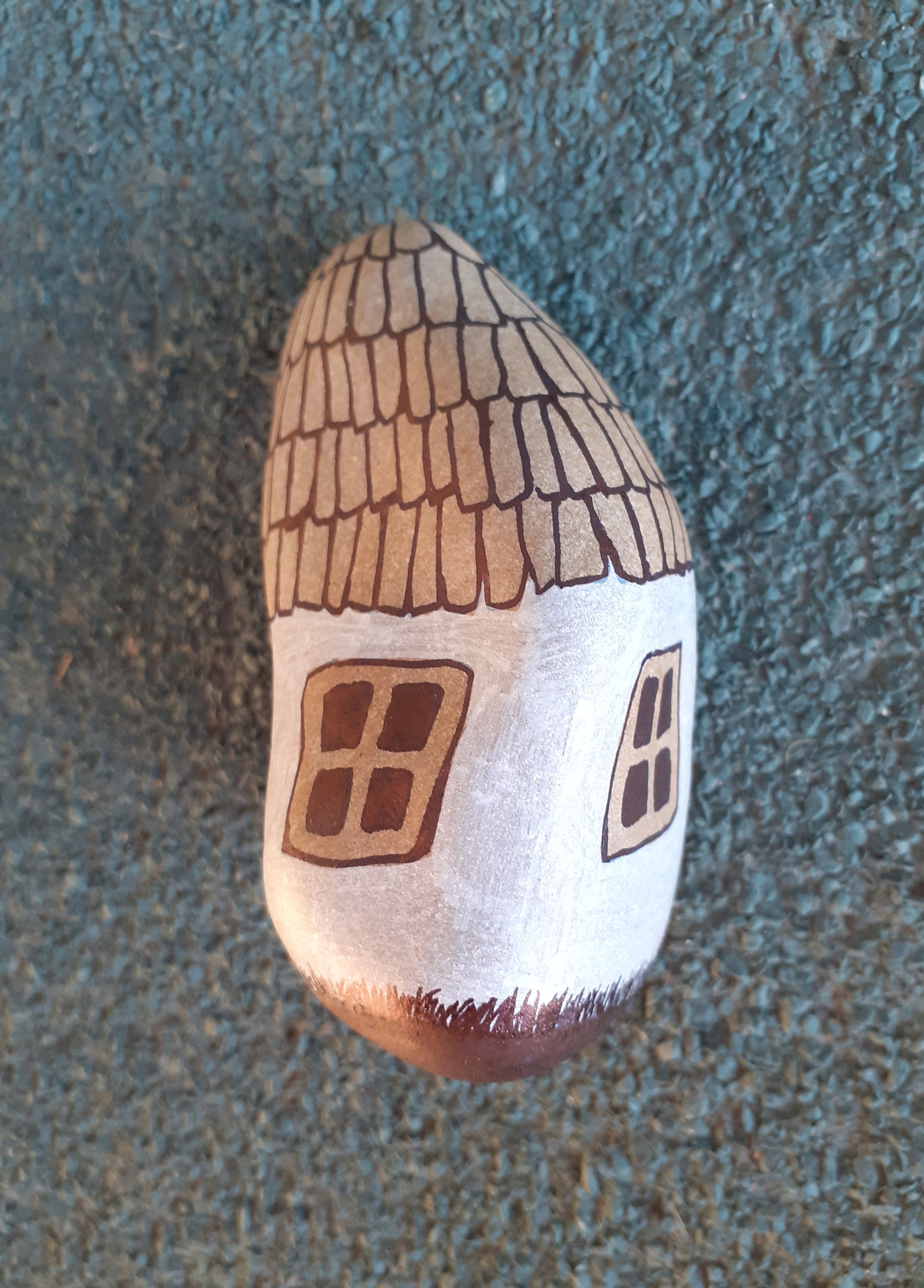 House, Painted Rocks, Pebble Art, Stone Art, Rock Art, Painted Rock - Etsy