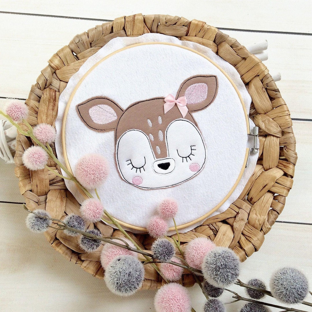 Embroidery File Deer Embroidery Motif Fawn Head Applique Doodle 13x18 ...
