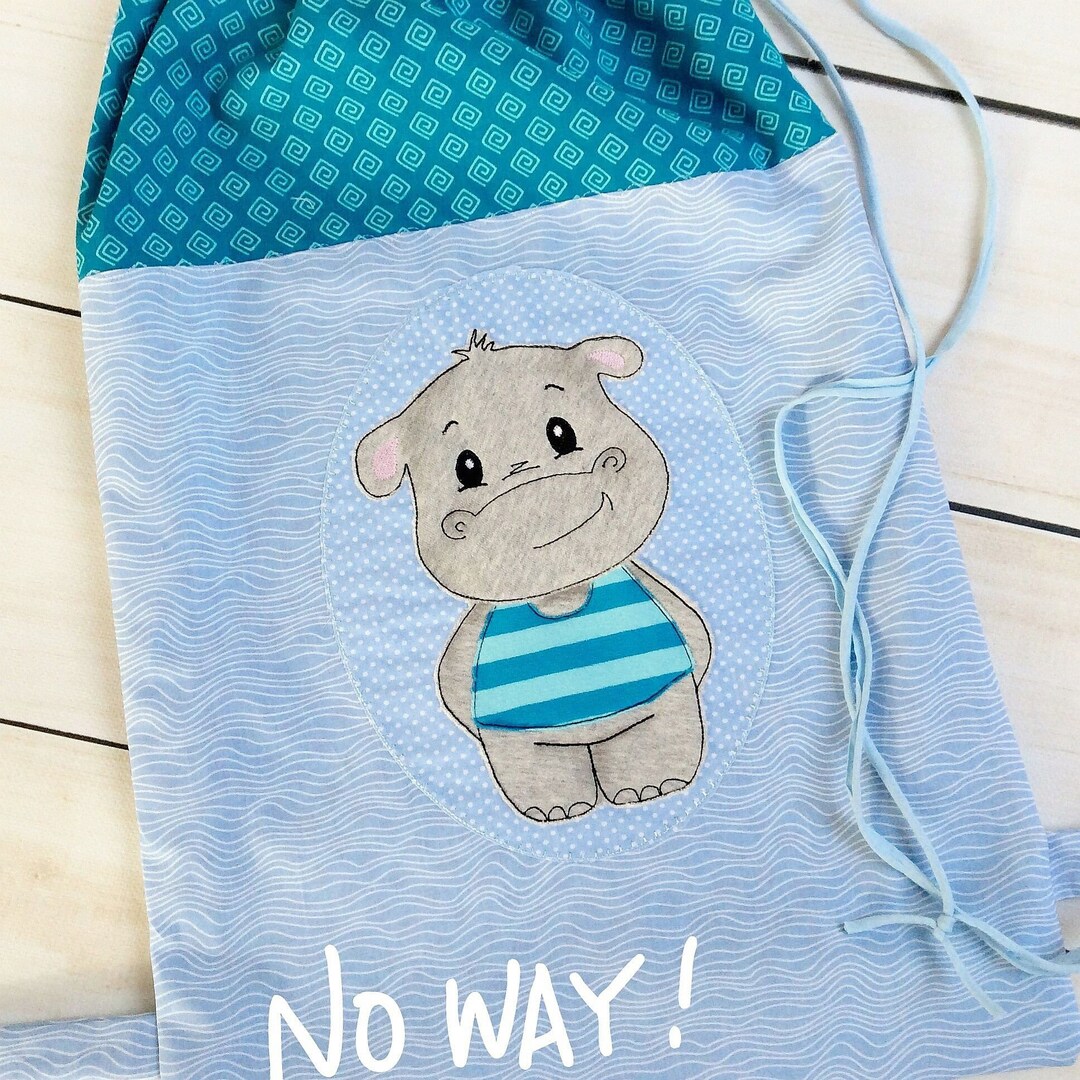Embroidery File Embroidery Motif Hippo Maritime Application Doodle ...