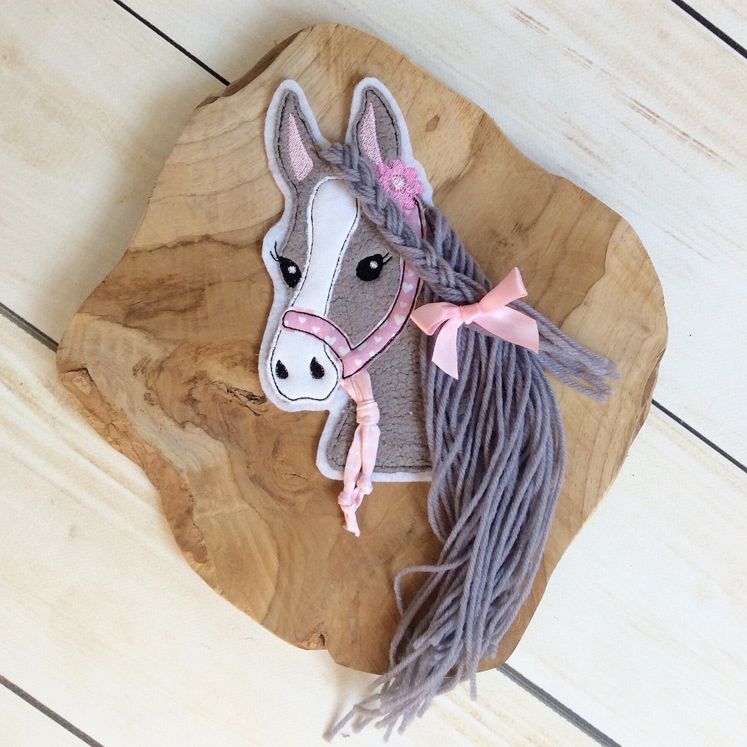 3D Stickdatei Stickdatei Pferd mit Wollmähne Doodle Pferd Pferdekopf Applikation 16x26 - Etsy.de