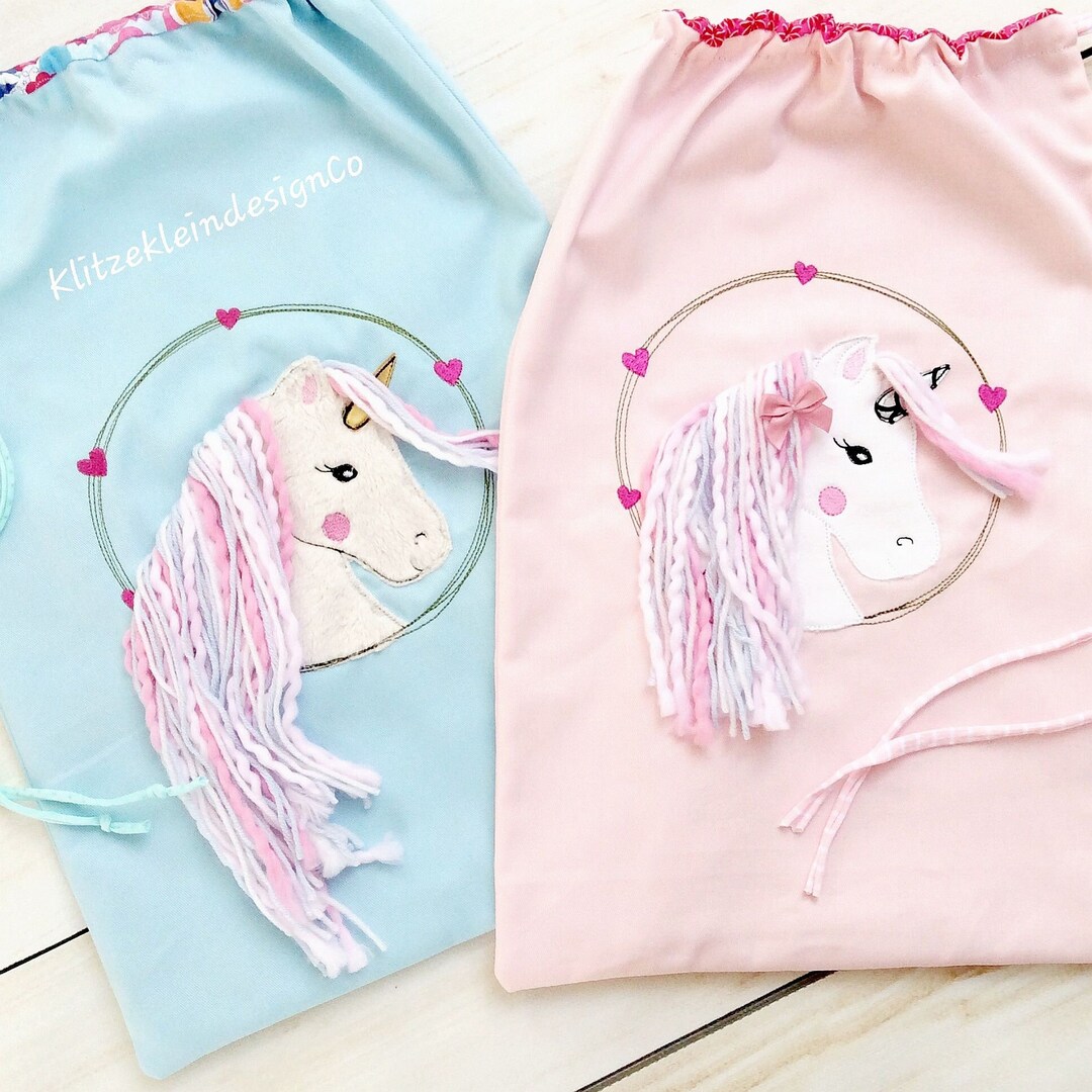 3 Stickdateien Set 3D Stickdatei Einhorn Stickmotiv Pferd Doodle Button, mit Herz Pony boho ...