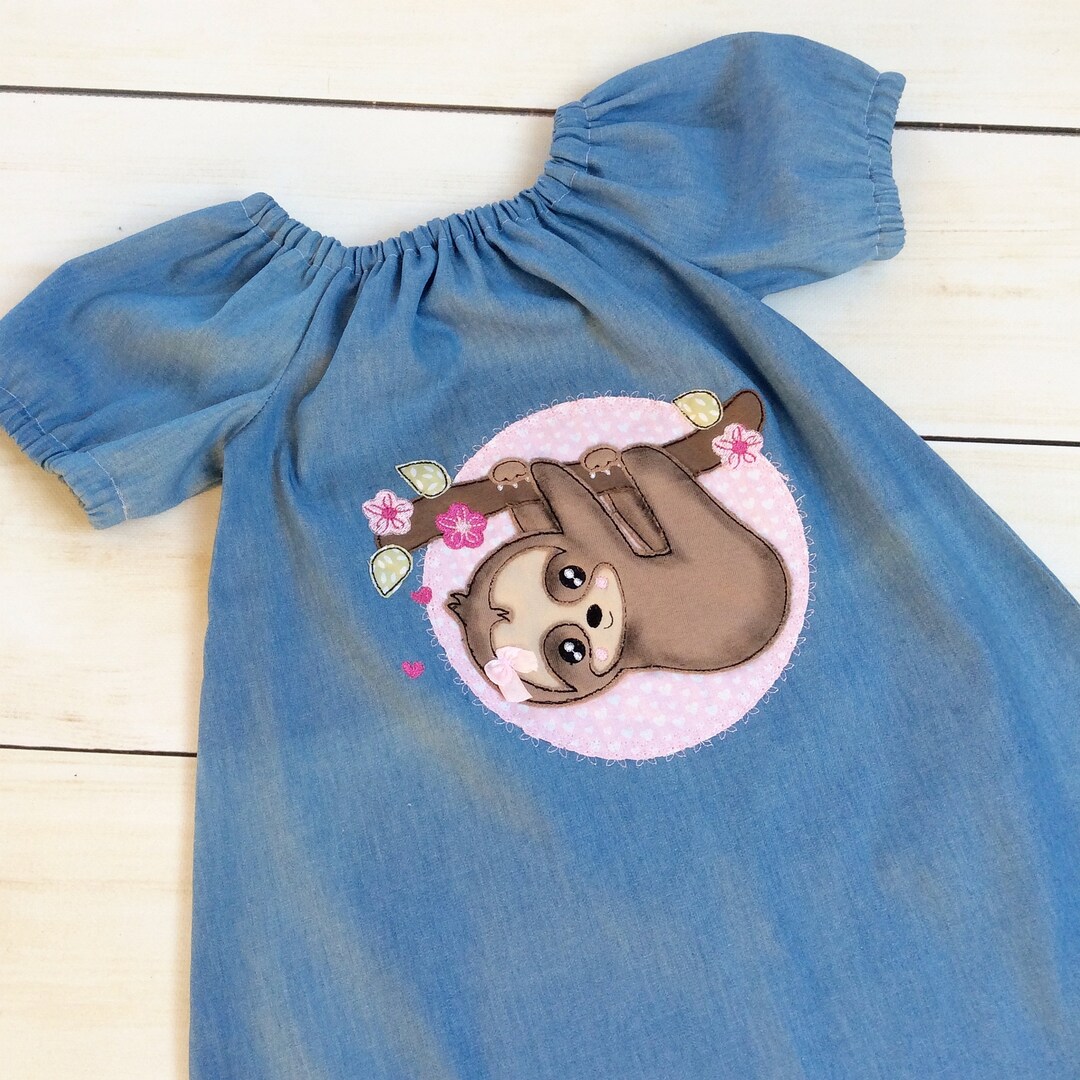 Embroidery File Sloth Set Embroidery Motif Doodle Button With Flowers ...