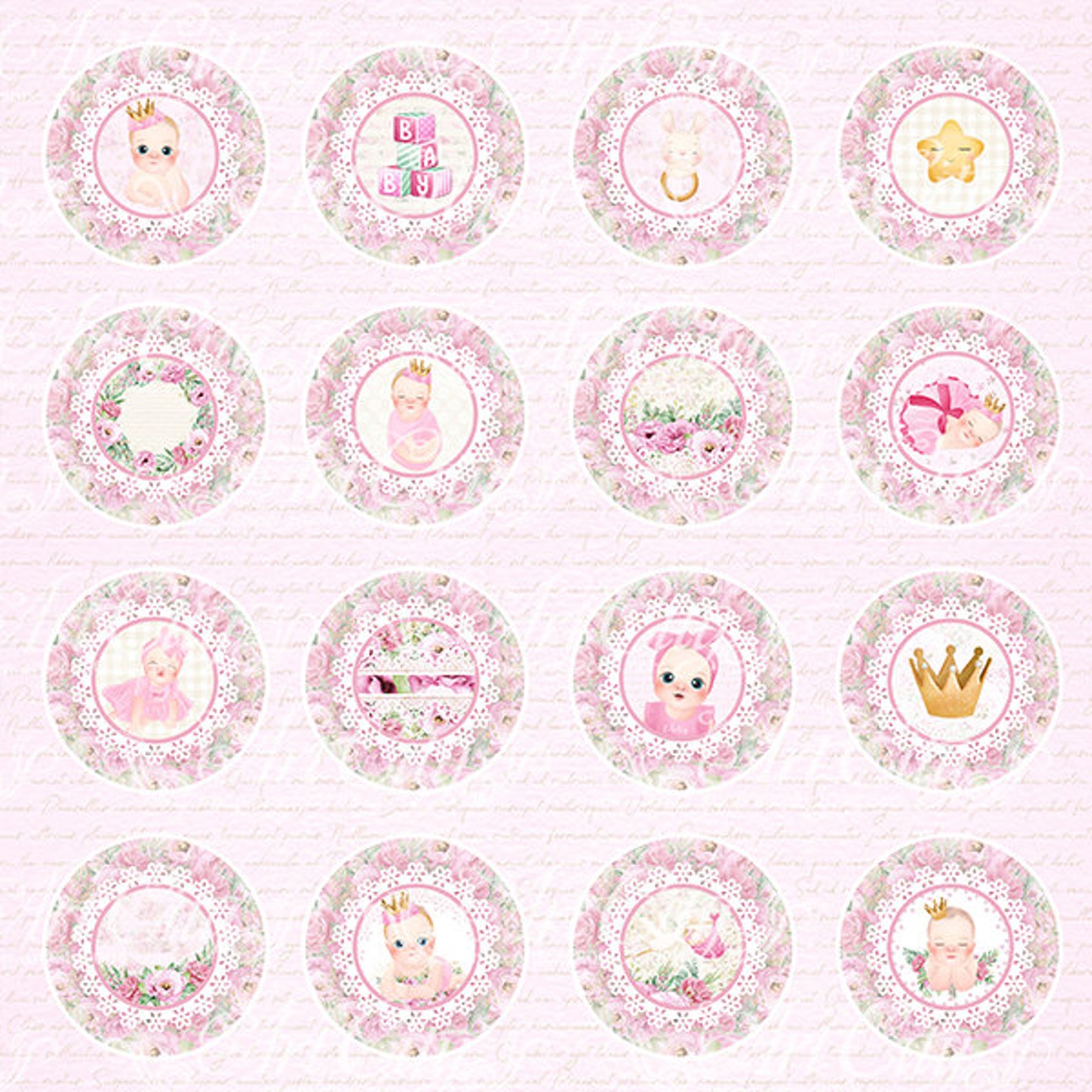 Pink Children Tags Printable Baby Toppers Princess Tags - Etsy