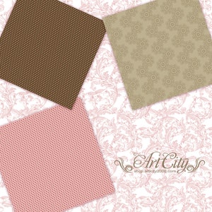 Pink Brown Digital Paper, Embossed Digital Paper, Pink Paper, Pink ...
