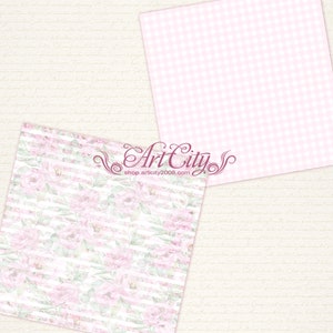 Baby Girl Digital Paper - Soft Pink and Gold Newborn Scrapbook ...