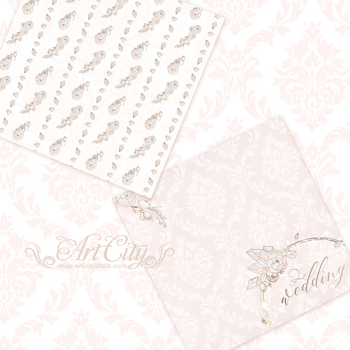 Wedding Digital Paper Flower Scrapbook Background Peach - Etsy