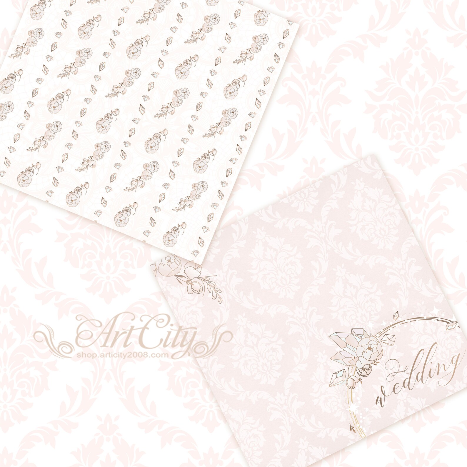 Wedding Digital Paper Flower Scrapbook Background Peach - Etsy