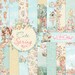 Baby Girl Digital Paper - Soft Pink and Gold Newborn Scrapbook ...