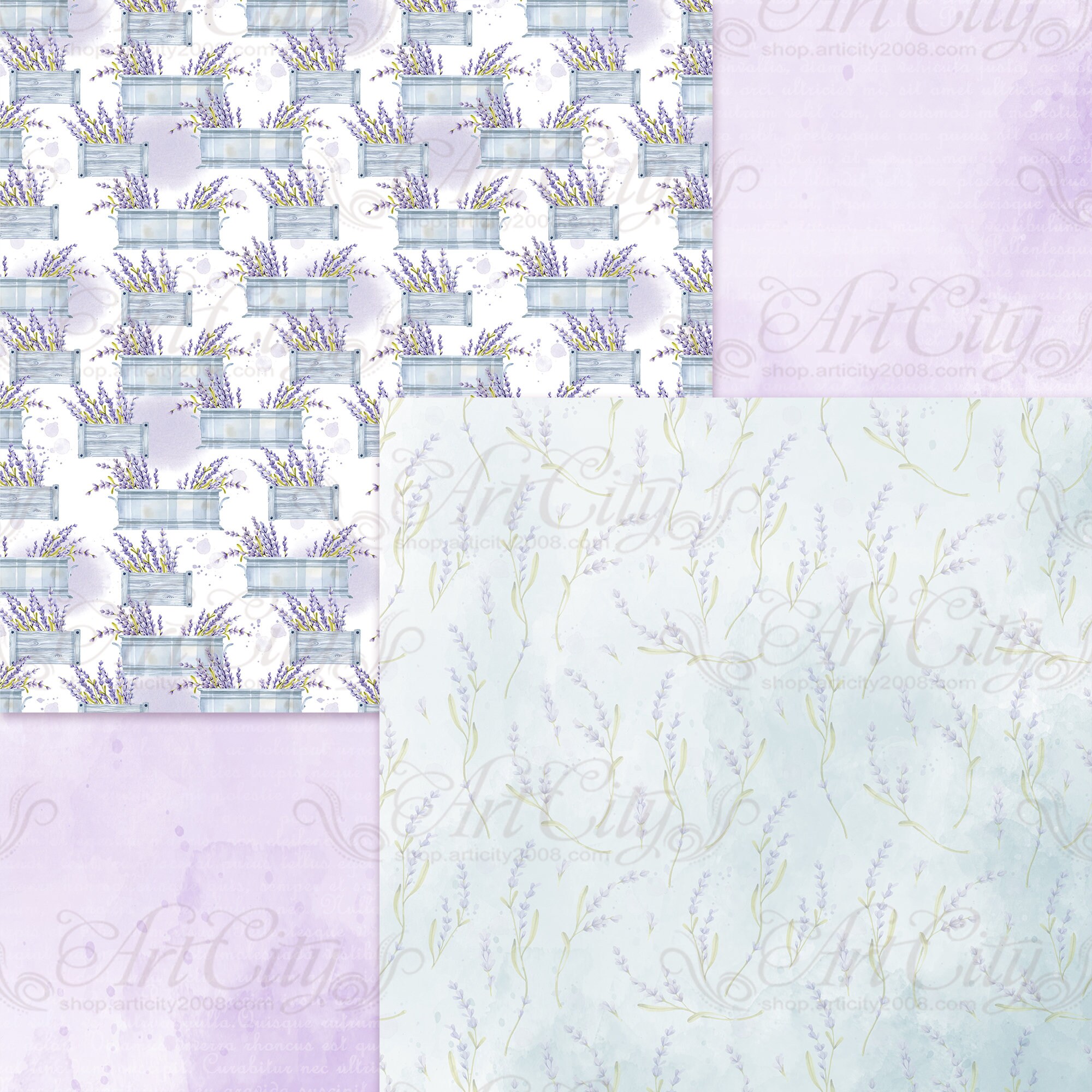 Lavender Digital Paper Purple Floral Provence Lavender Plant - Etsy