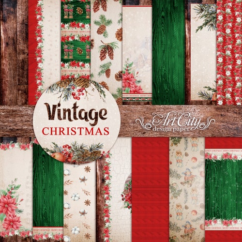 Rose Gold and Green Digital Paper:christmas Digital Paper | Etsy