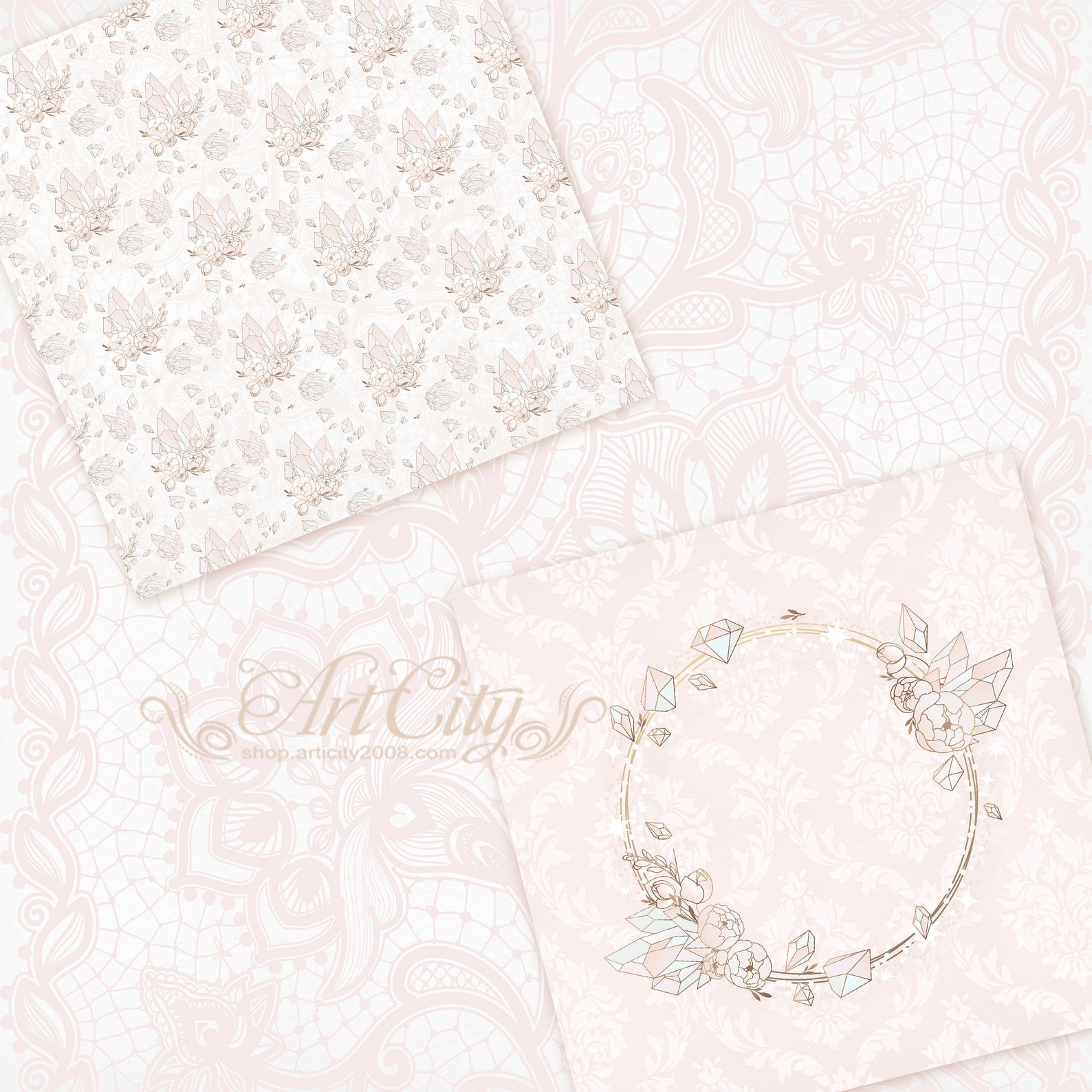 Wedding Digital Paper Flower Scrapbook Background Peach - Etsy