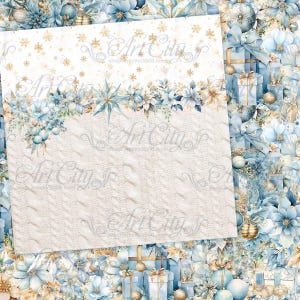Wonderful Christmas Digital Paper Pack | Blue and White Winter ...