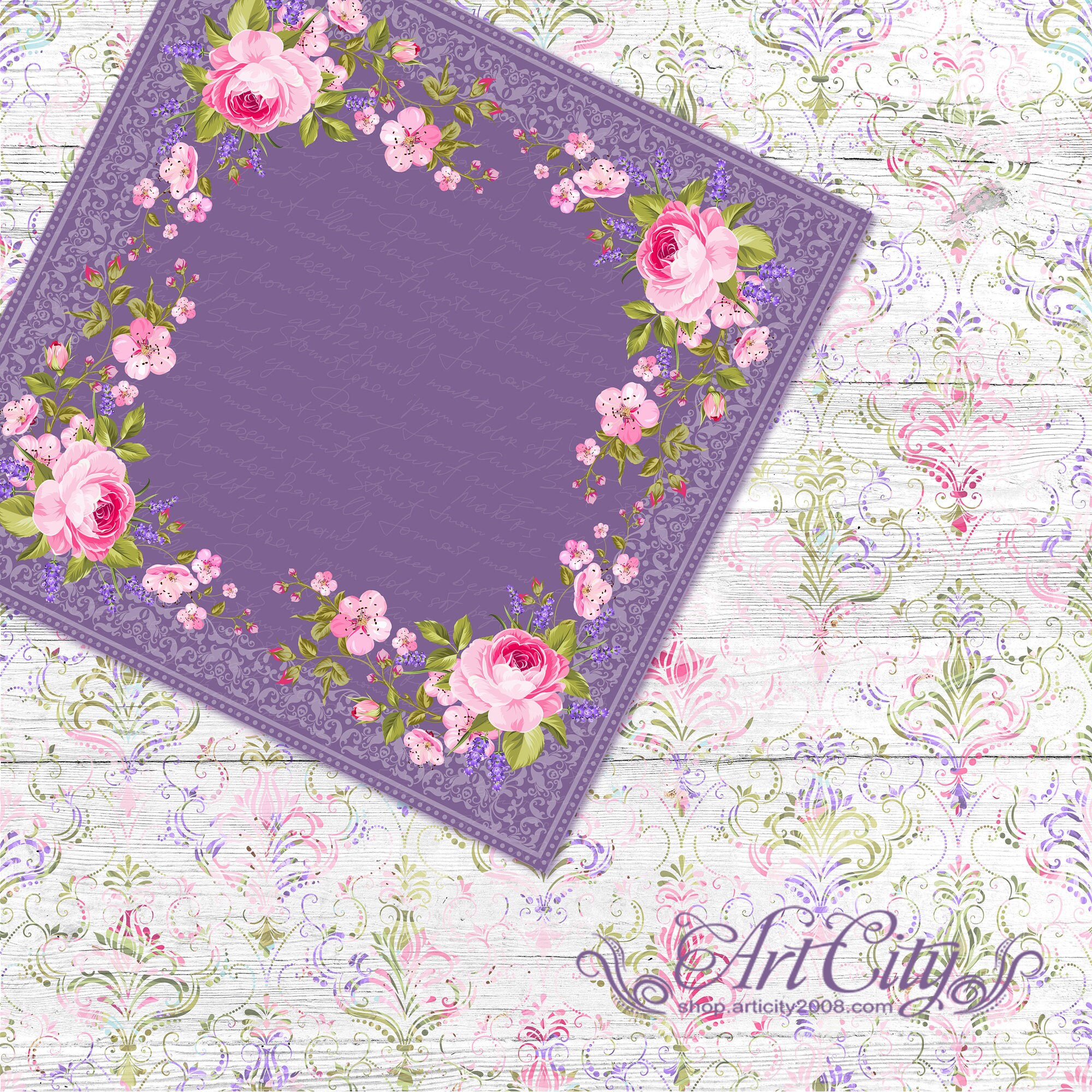 Romantic Vintage Digital Papers Paris Lavender Mint and | Etsy