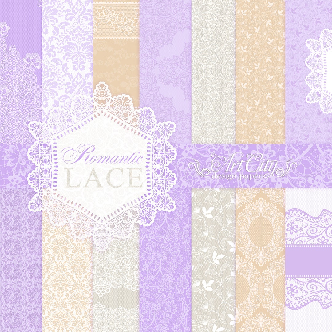 Lace Digital Paper Pack Instant Download Wedding Romantic Backgrounds ...