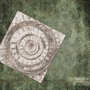 Steampunk Scrapbook Paper Pack – Time Machine Theme, Vintage Gears and ...