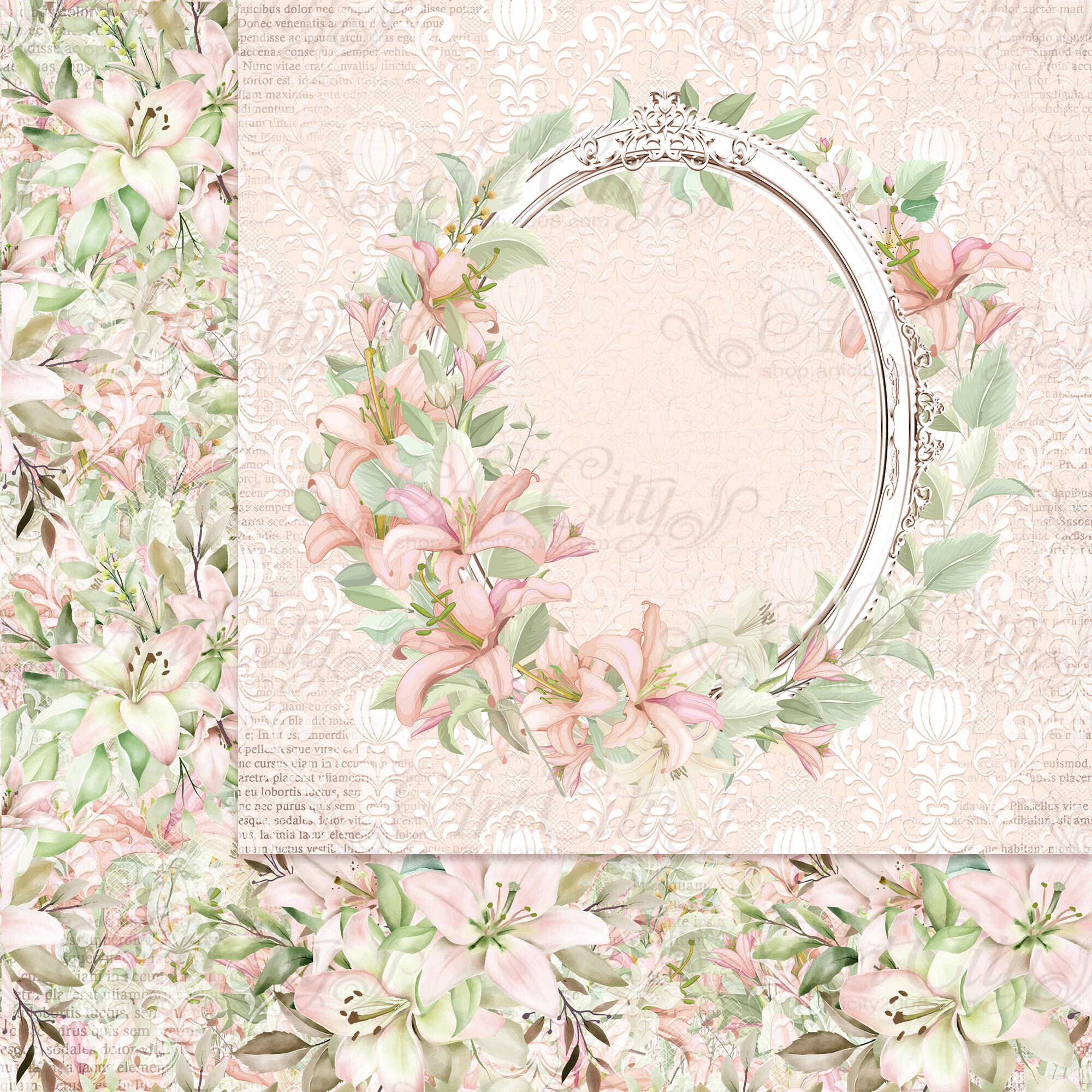 Wedding Digital Paper Scrapbook Bride and Groom Floral - Etsy