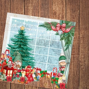 Christmas Digital Paper Tree Scrapbook Wood Winter Background Gnoms ...