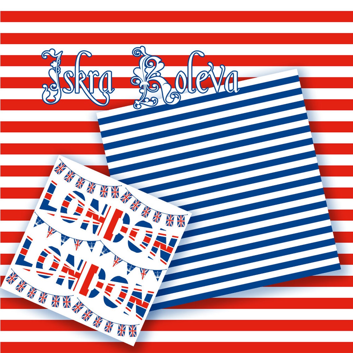 London Digital Paper Pattern Prints British Theme DIY - Etsy