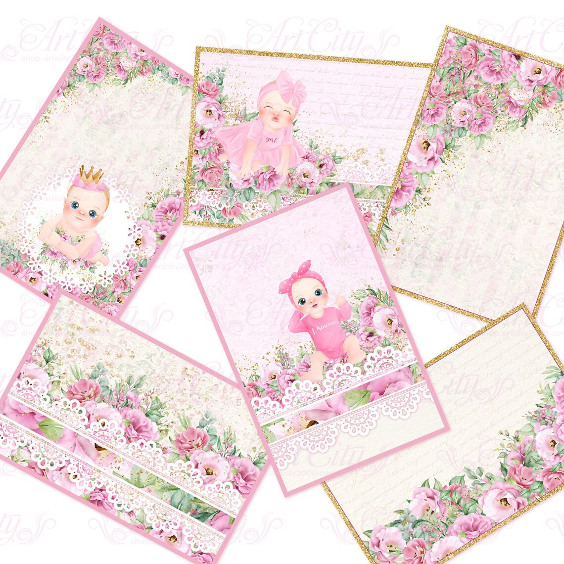 Pink Children Card Printable Journal Cardjournal Tags | Etsy