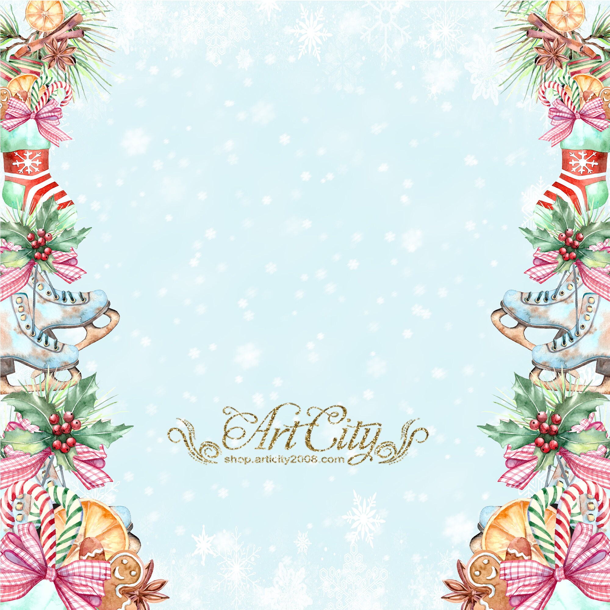 Winter Wonderland Digital Paper, Christmas Backgrounds, Pastel Winter ...