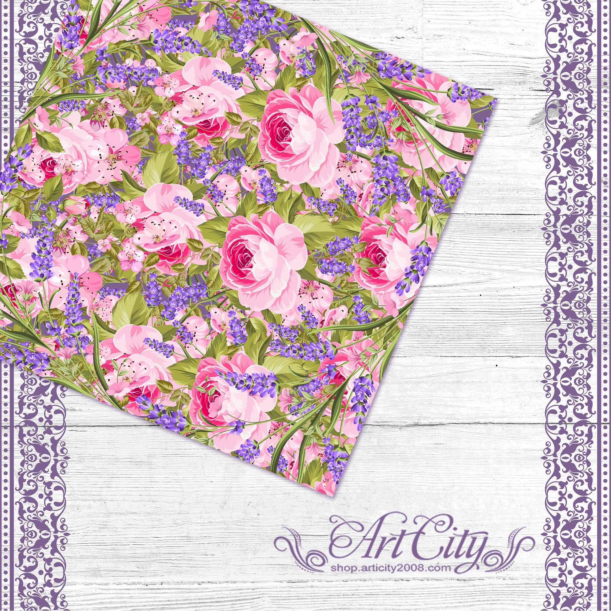 Romantic Vintage Digital Papers Paris Lavender Mint and | Etsy