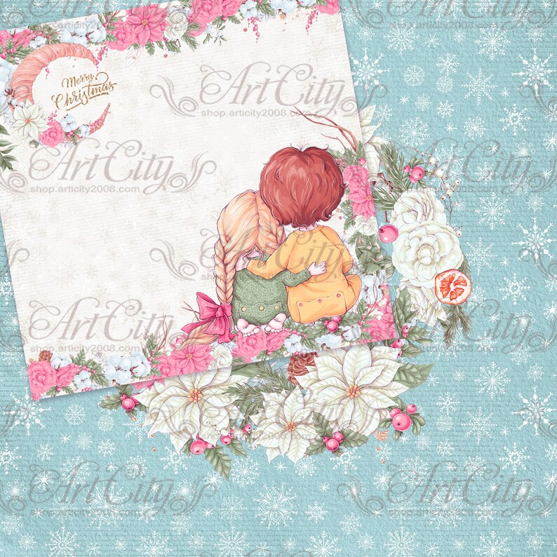 Sweet Christmas Digital Paper Tree Scrapbook Wood Deer - Etsy