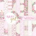 Baby Girl Digital Paper - Pink Floral and Gold Princess Scrapbook ...