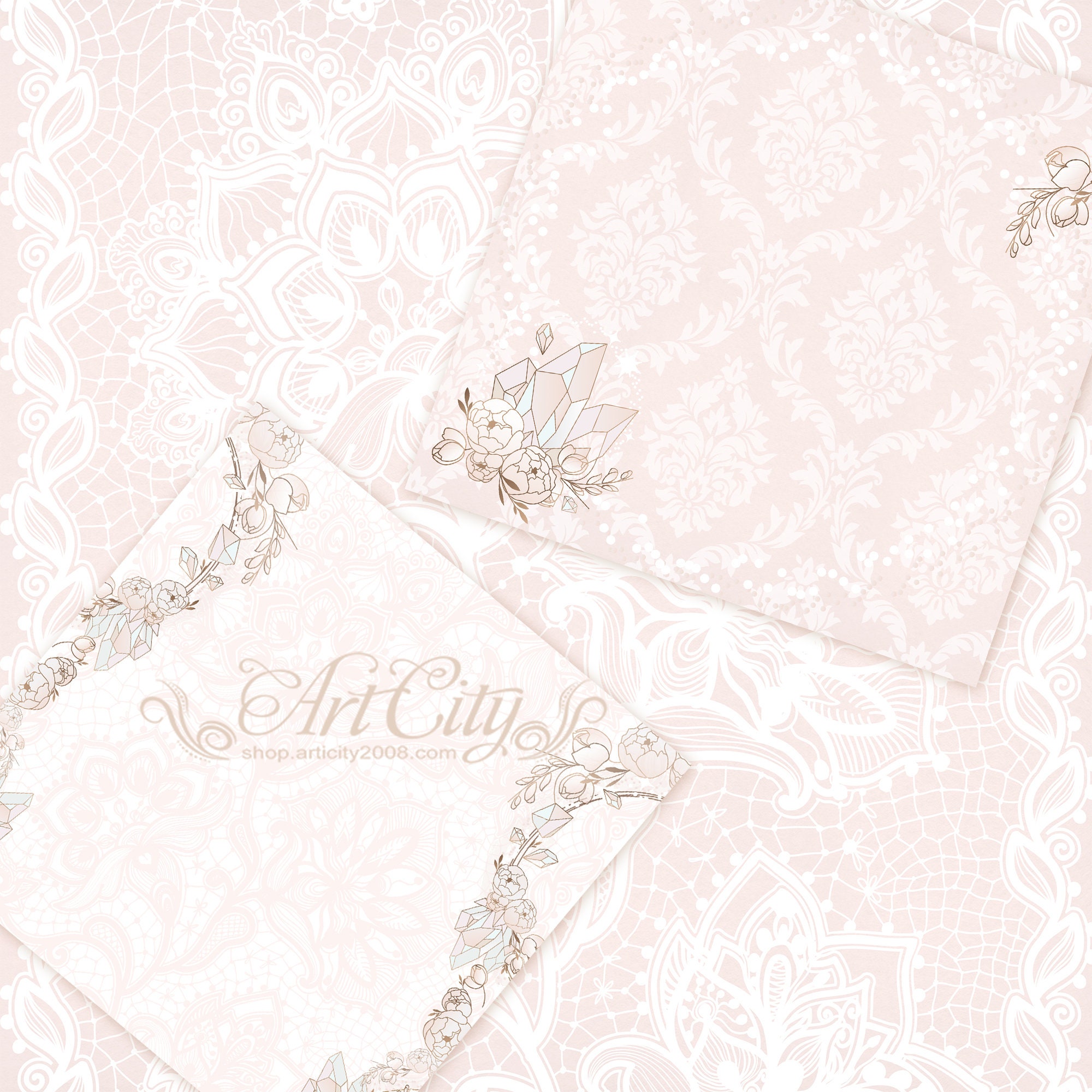 Wedding Digital Paper Flower Scrapbook Background Peach - Etsy