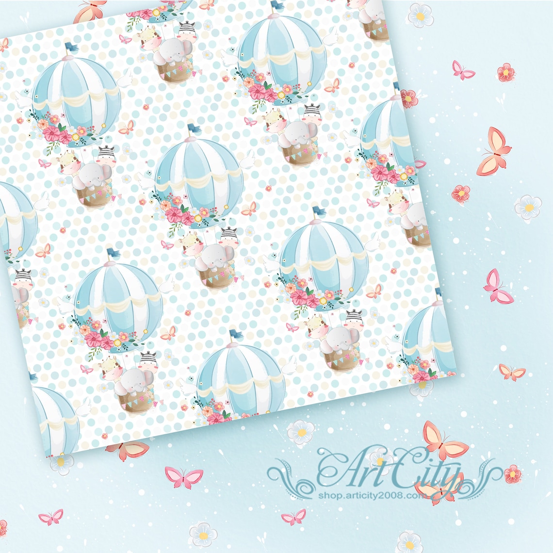 Baby Digital Paper Sweet Animal Scrapbook Background Children - Etsy