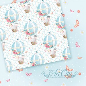 Baby Digital Paper Sweet Animal Scrapbook Background Children Blue ...