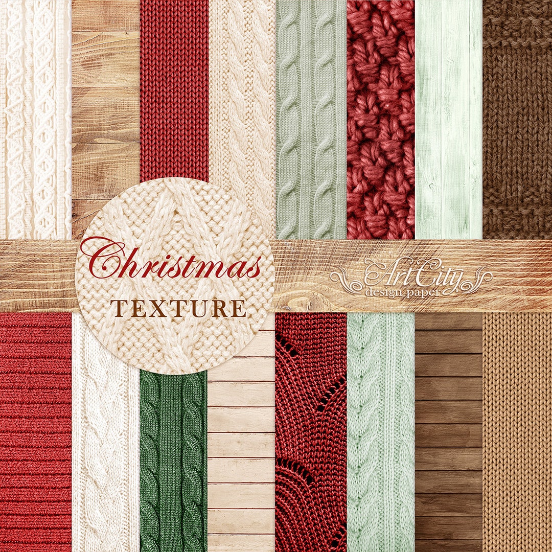 Christmas Texture Digital Paper Pack – Red, Green, Cream, and Brown ...
