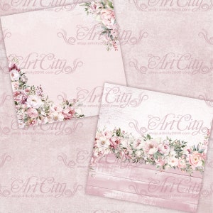 Soft Pink Magic Elegance Digital Paper Pack - Floral Pastel ...