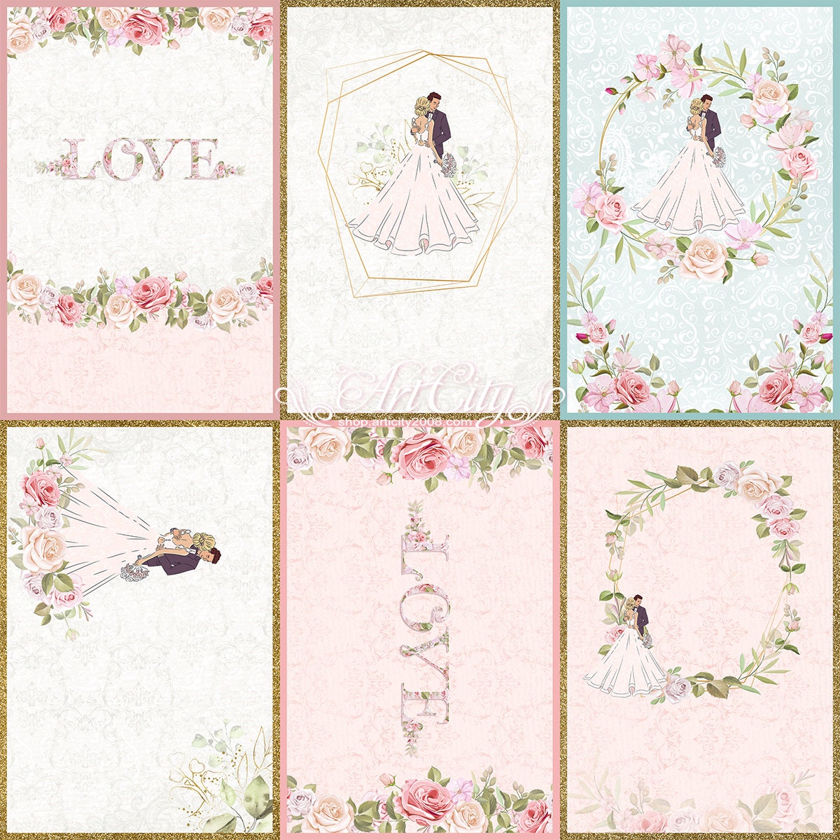 Wedding Card, Printable Journal Card,journal Tags, Flowers Cards ...