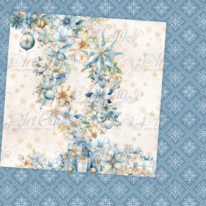 Wonderful Christmas Digital Paper Pack | Blue and White Winter ...
