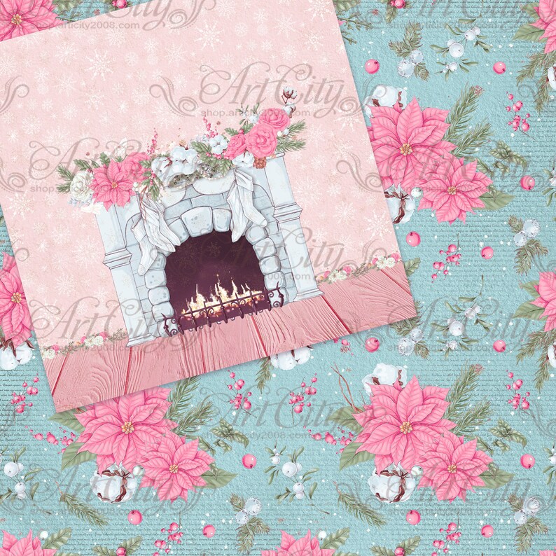 Sweet Christmas Digital Paper Tree Scrapbook Wood Deer - Etsy