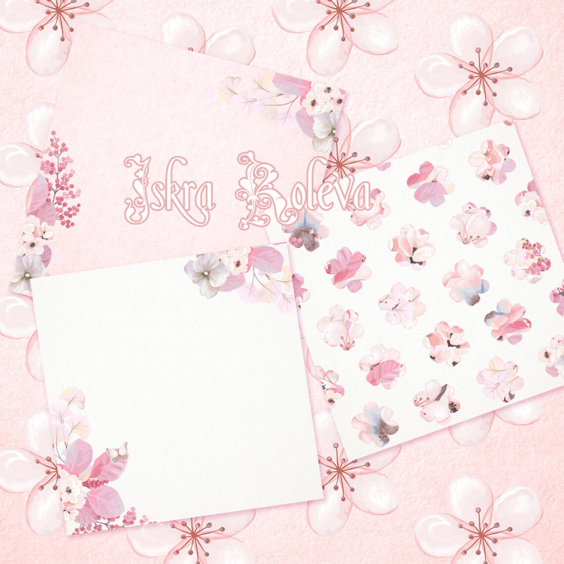 Wedding Digital Paper Peach Floral Scrapbook Background - Etsy