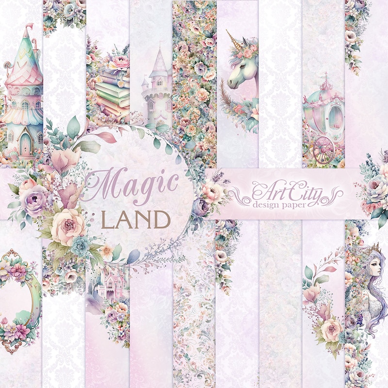 Unicorn Digital Paper - Etsy