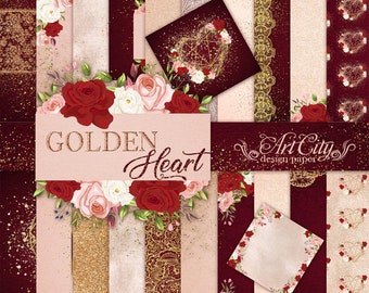 Blush Wedding Digital Paper Peach Flower Scrapbook Blue - Etsy