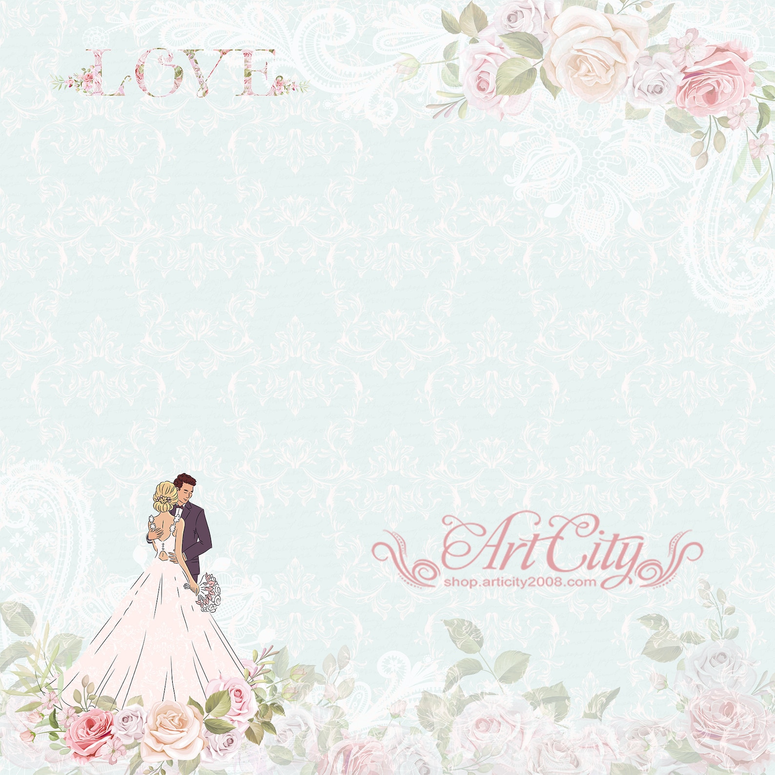 Wedding Digital Paper Bride and Groom Backgrounds MInt | Etsy