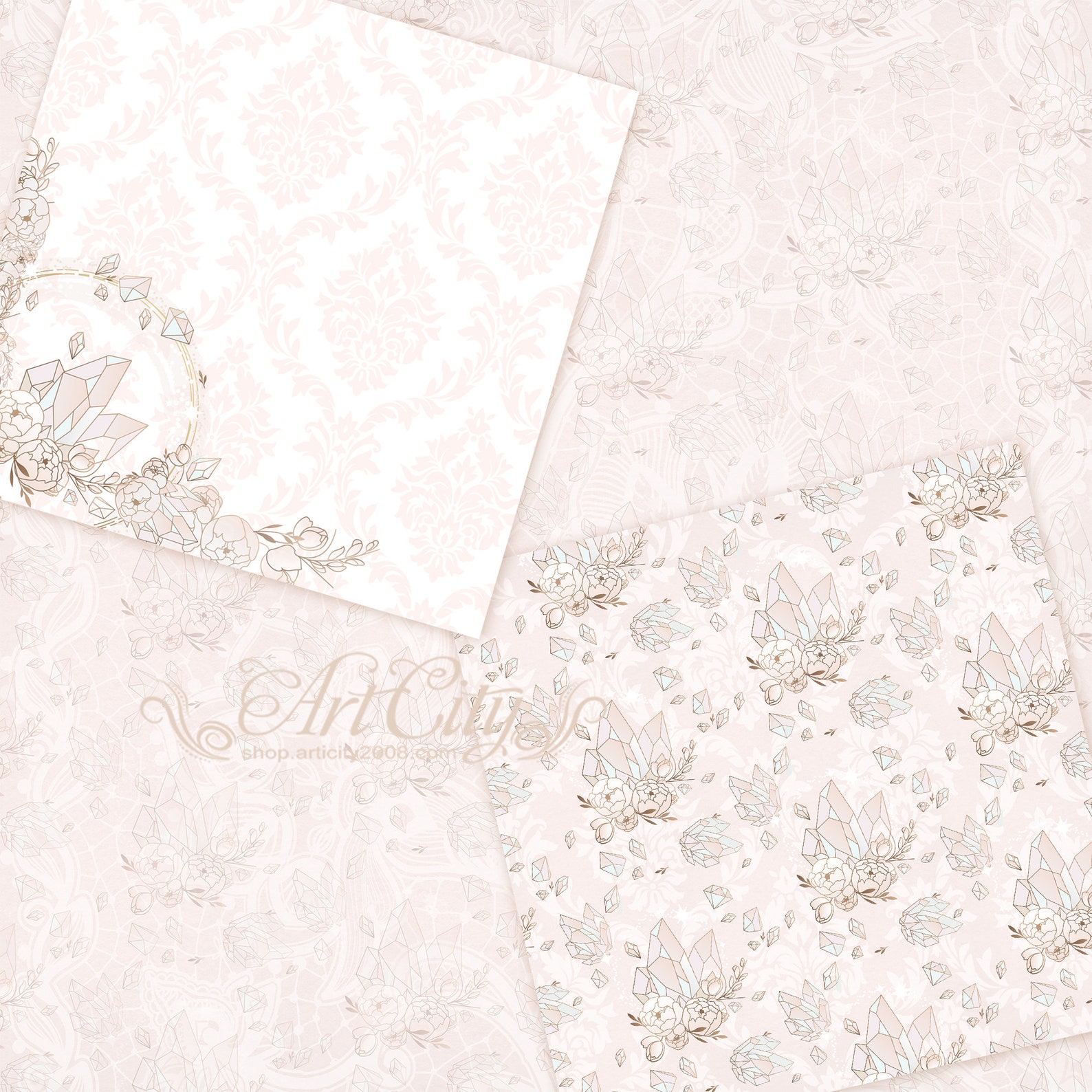 Wedding Digital Paper Flower Scrapbook Background Peach - Etsy