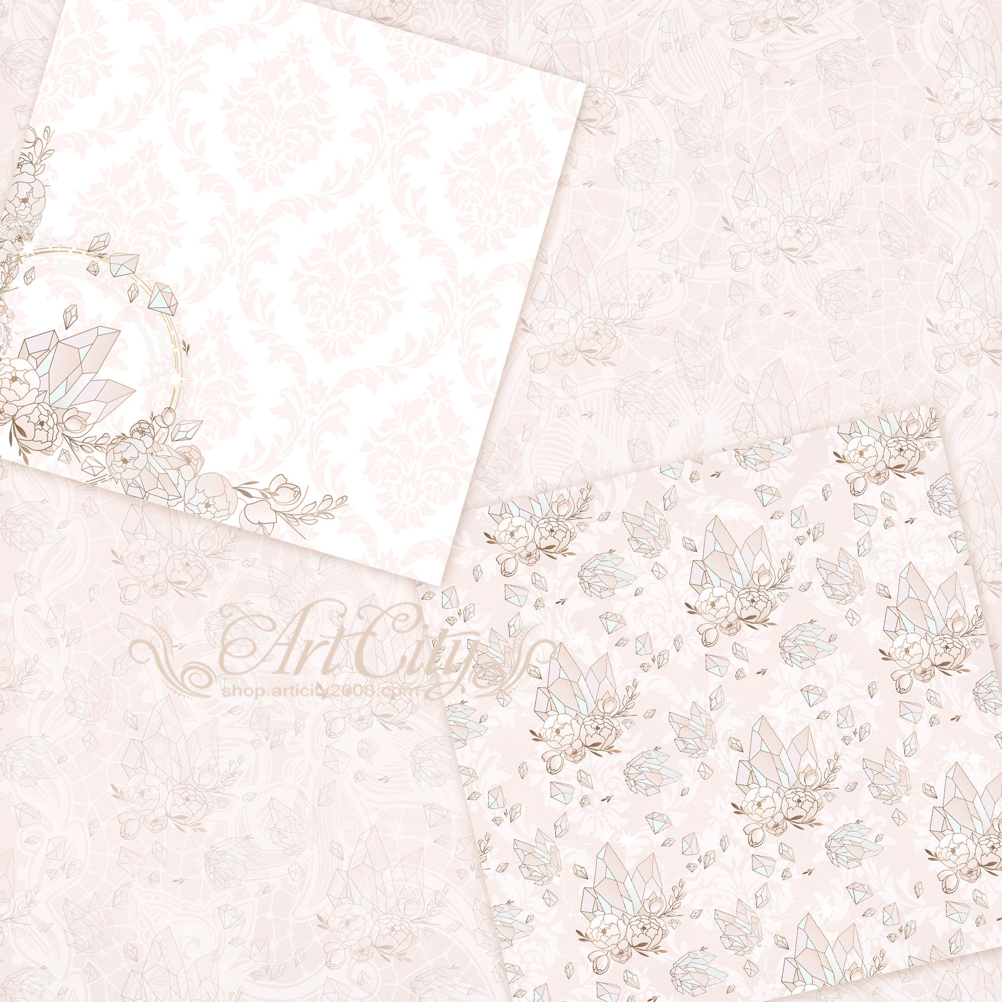 Wedding Digital Paper Flower Scrapbook Background Peach - Etsy