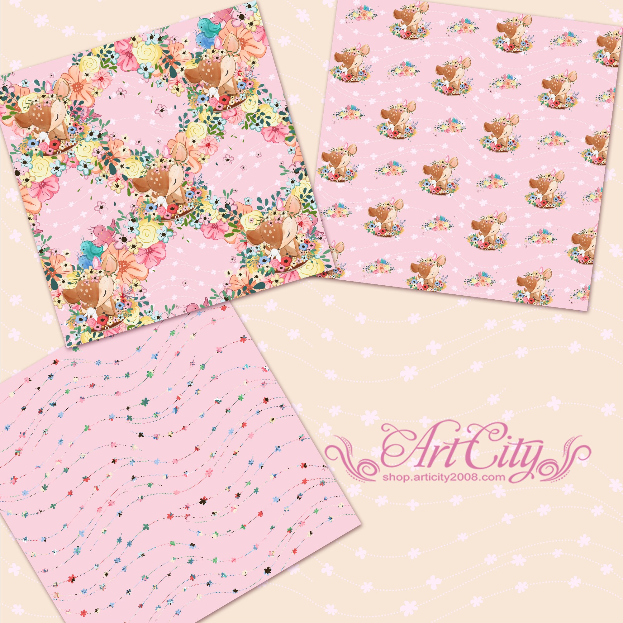 Children Digital Paper Baby Girl Scrabook Shower Birthday Pink | Etsy