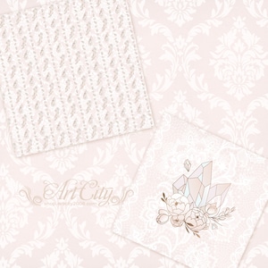 Wedding Digital Paper Flower Scrapbook Background Peach Crystal ...