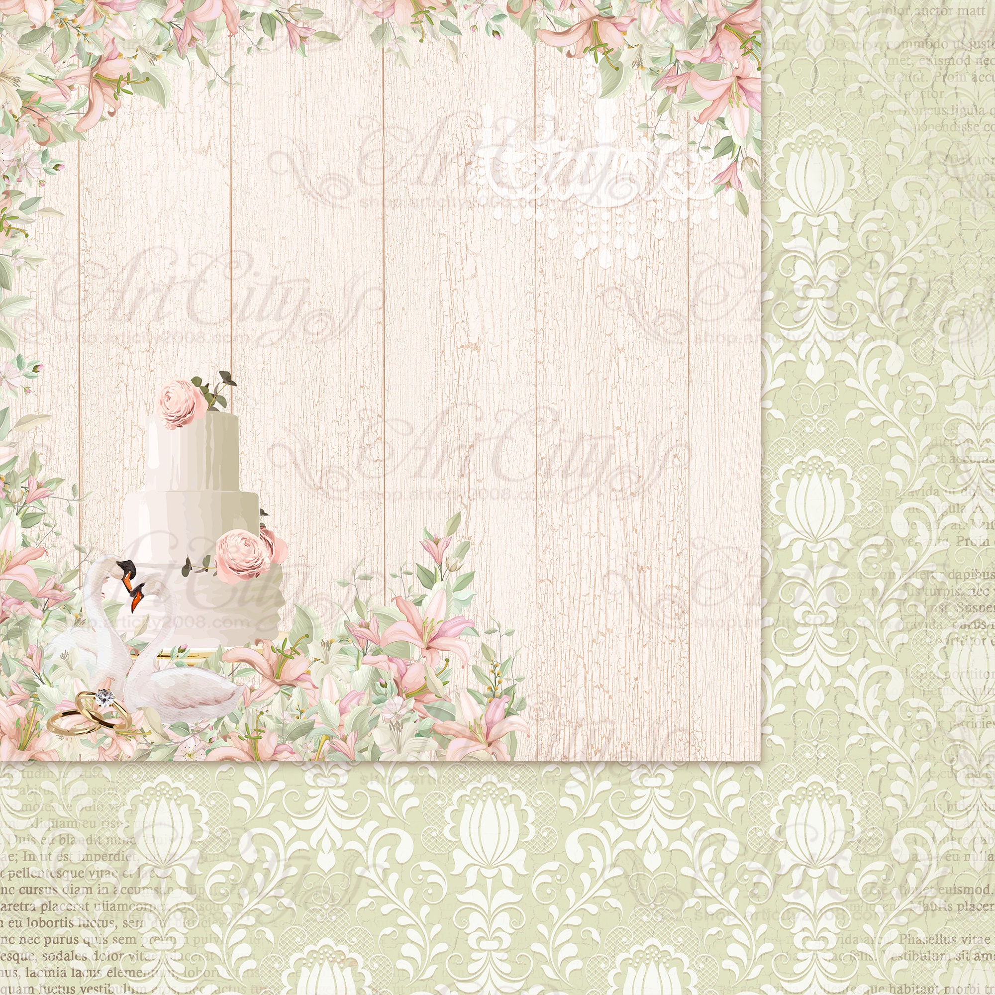 Wedding Digital Paper Scrapbook Bride and Groom Floral - Etsy