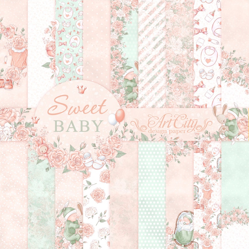 Baby Digital Paper - Etsy