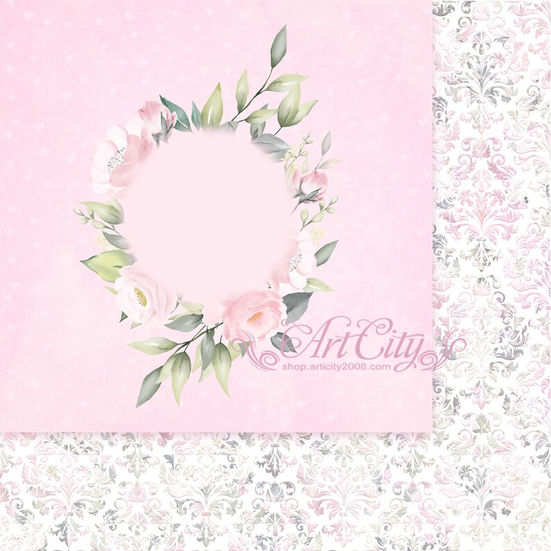 Delicate Flowers Digital Paper, Pink Floral Backgrounds, Romantic ...