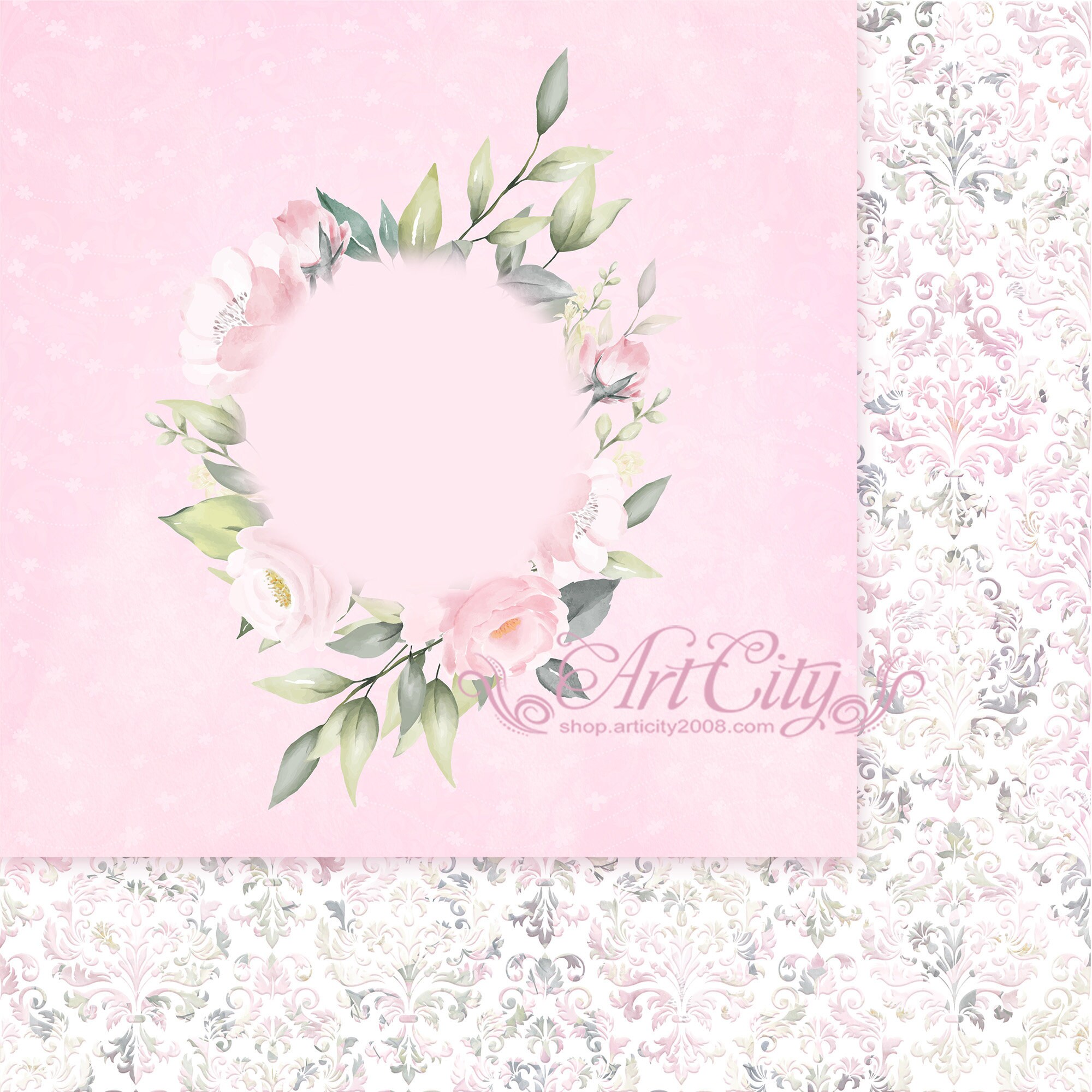 Delicate Wedding Digital Paper Pink Flower Scrapbook | Etsy
