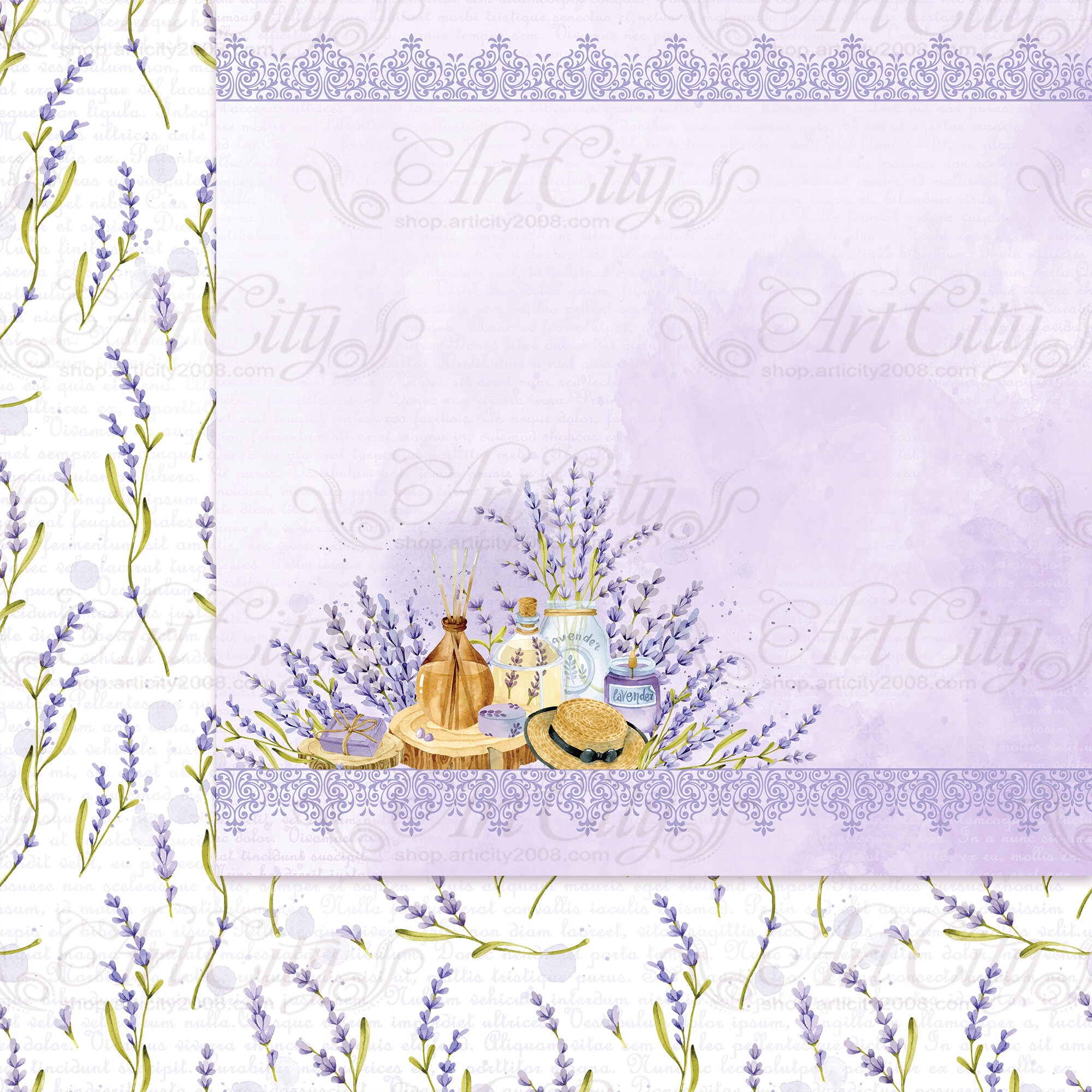 Lavender Digital Paper Purple Floral Provence Lavender Plant - Etsy