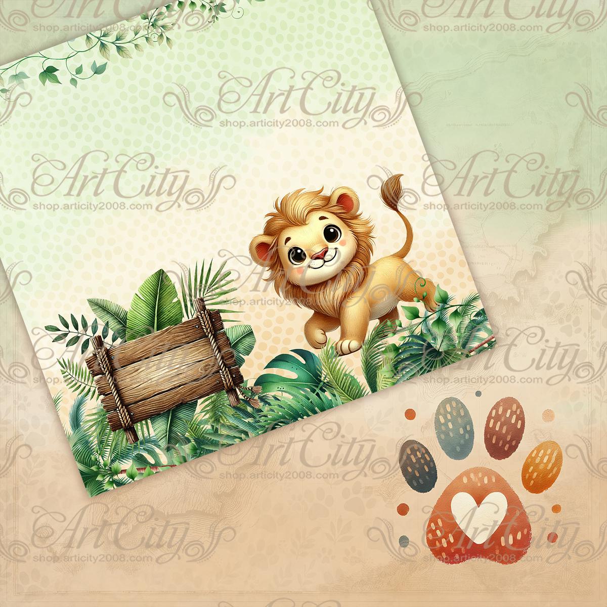 Jungle Adventure Digital Paper Pack - Safari Animals, Tropical Patterns ...