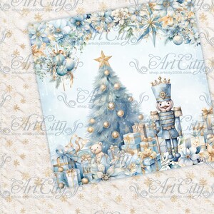 Wonderful Christmas Digital Paper Pack | Blue and White Winter ...